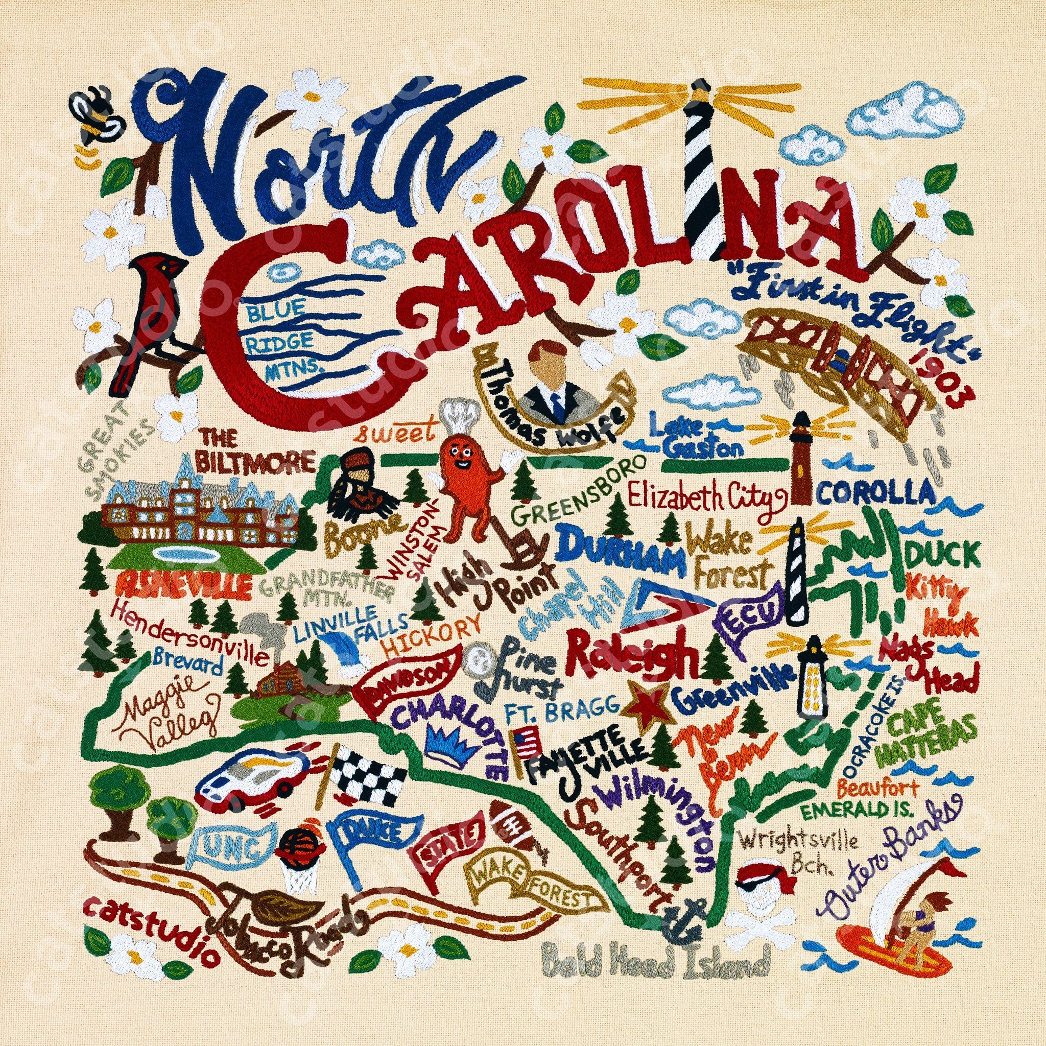 North Carolina Fine Art Print | State Collection by catstudio – catstudio