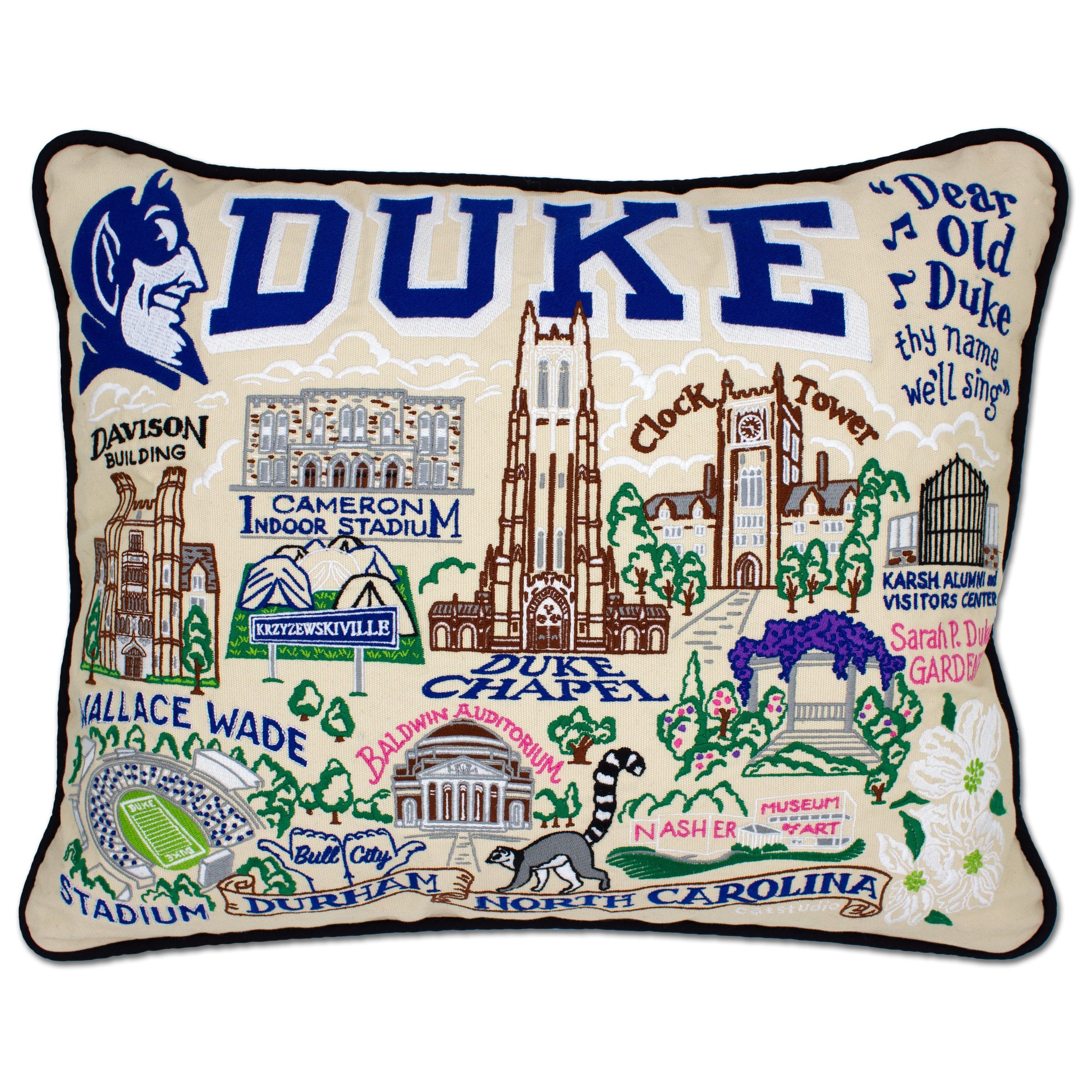 Duke University Embroidered Pillow | Collegiate Collection by catstudio ...