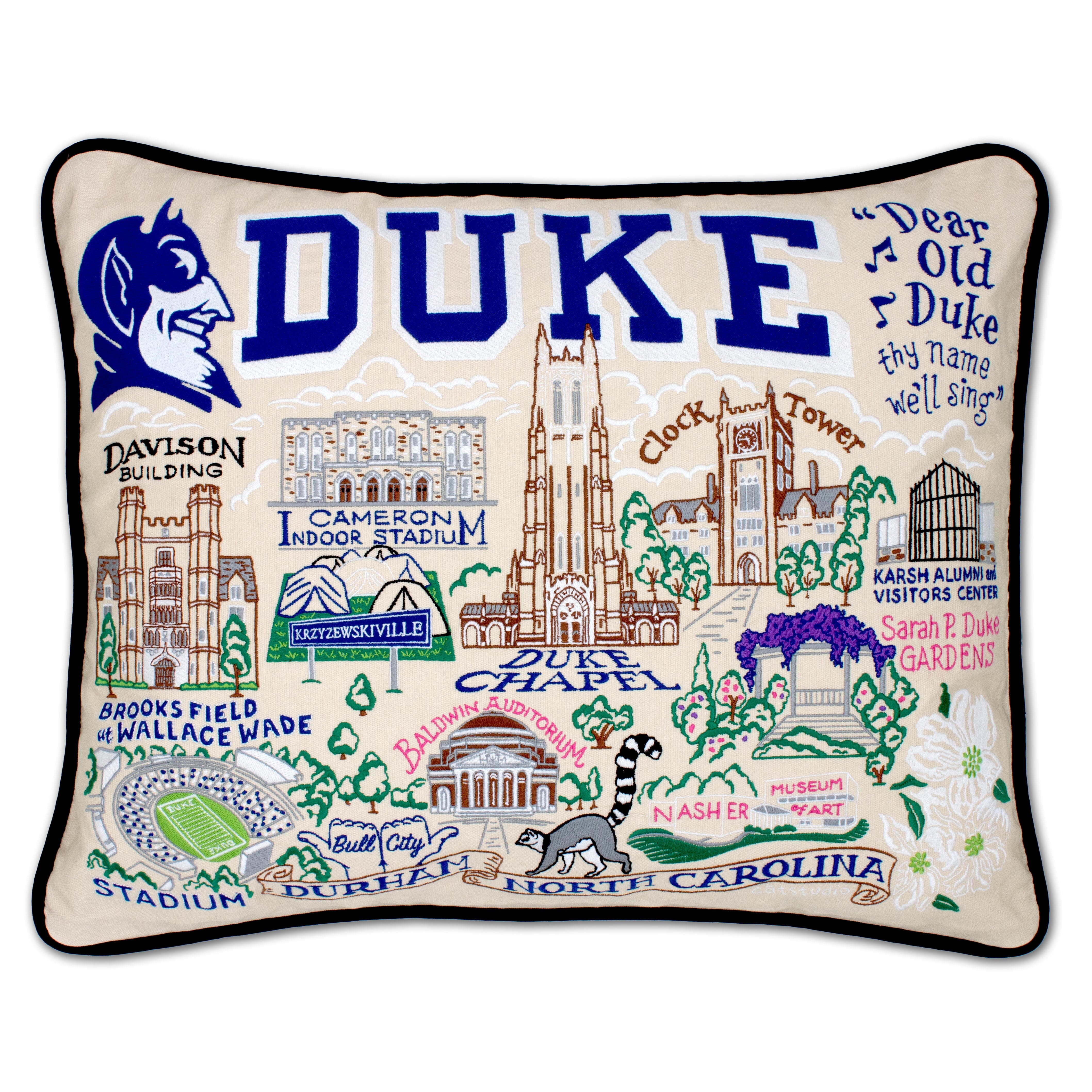 Duke University Embroidered Pillow | Collegiate Collection by catstudio ...