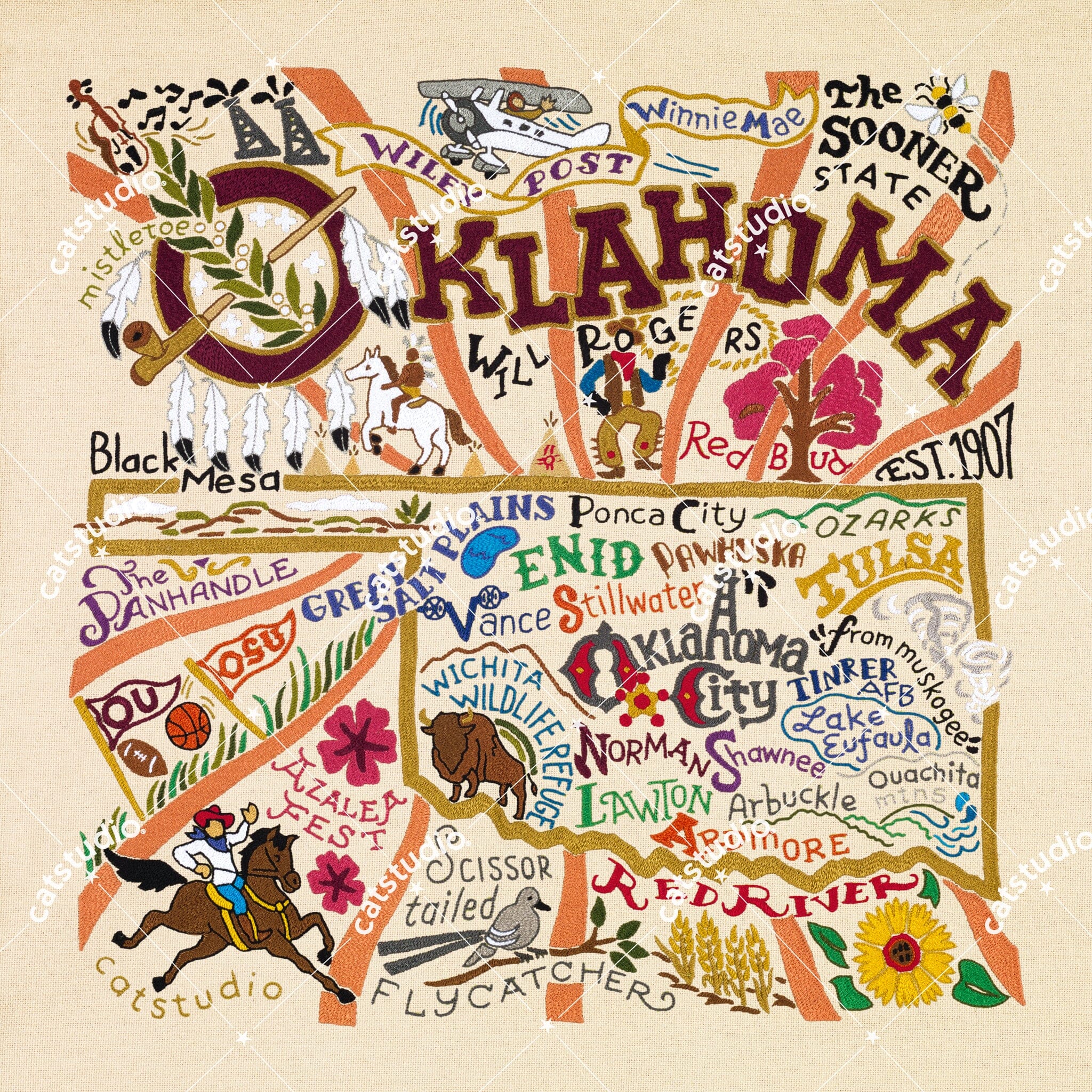 Oklahoma Fine Art Print | State Collection by catstudio – catstudio