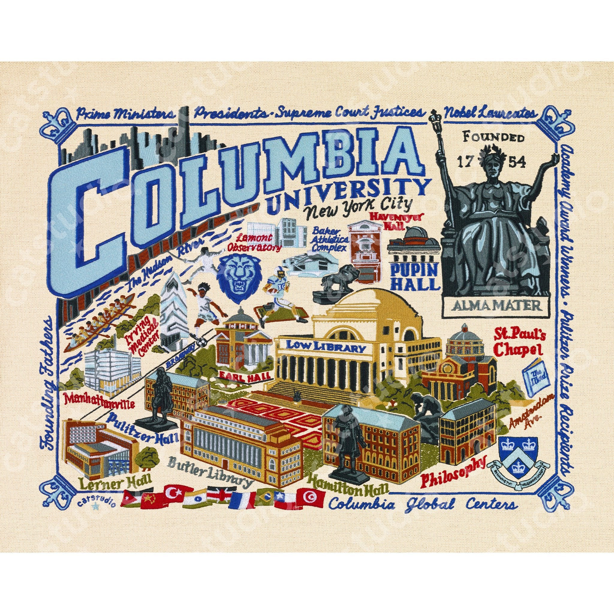 Columbia University Fine Art Print | Collegiate Collection by catstudio ...