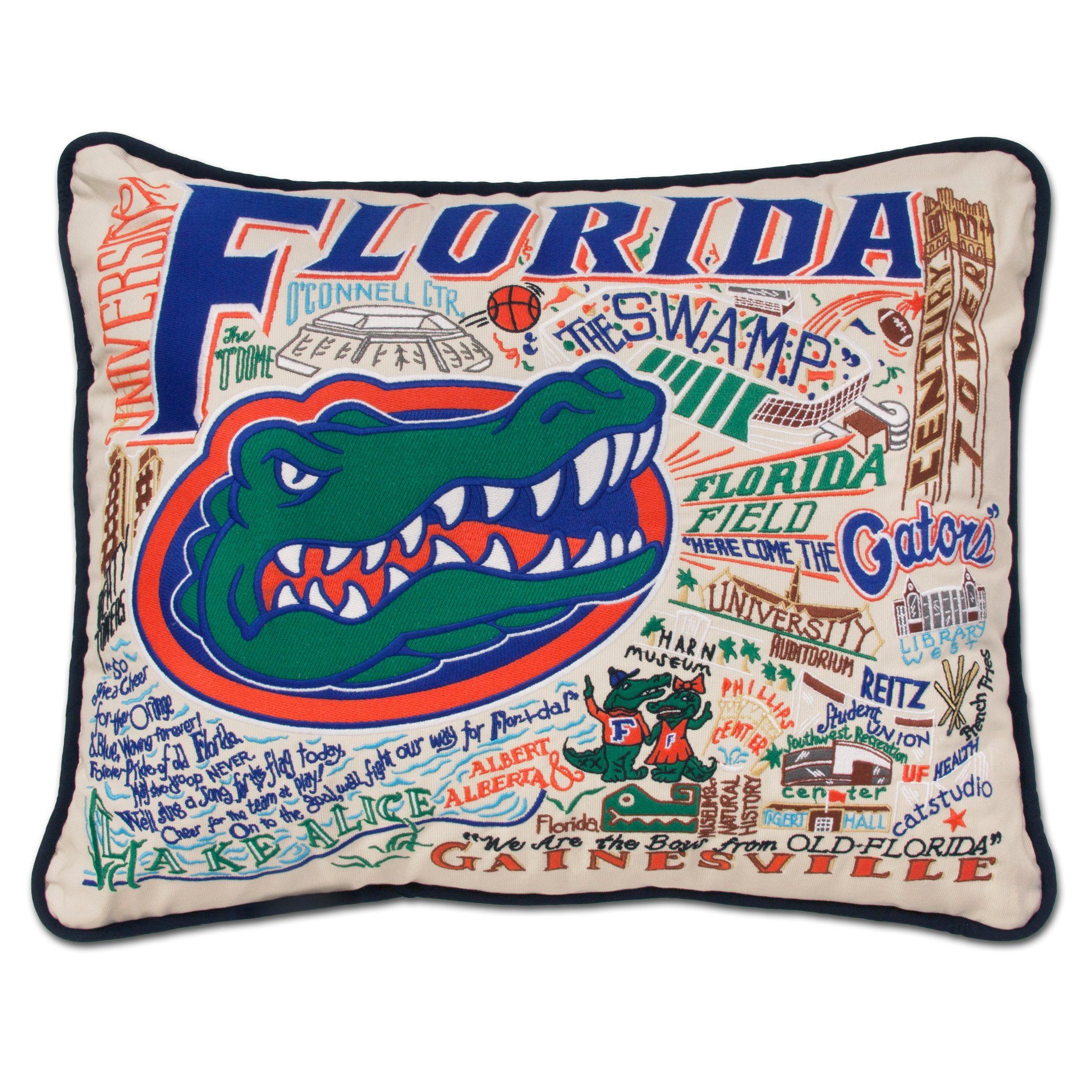 University of Florida XL Hand-Embroidered Pillow | Collegiate ...