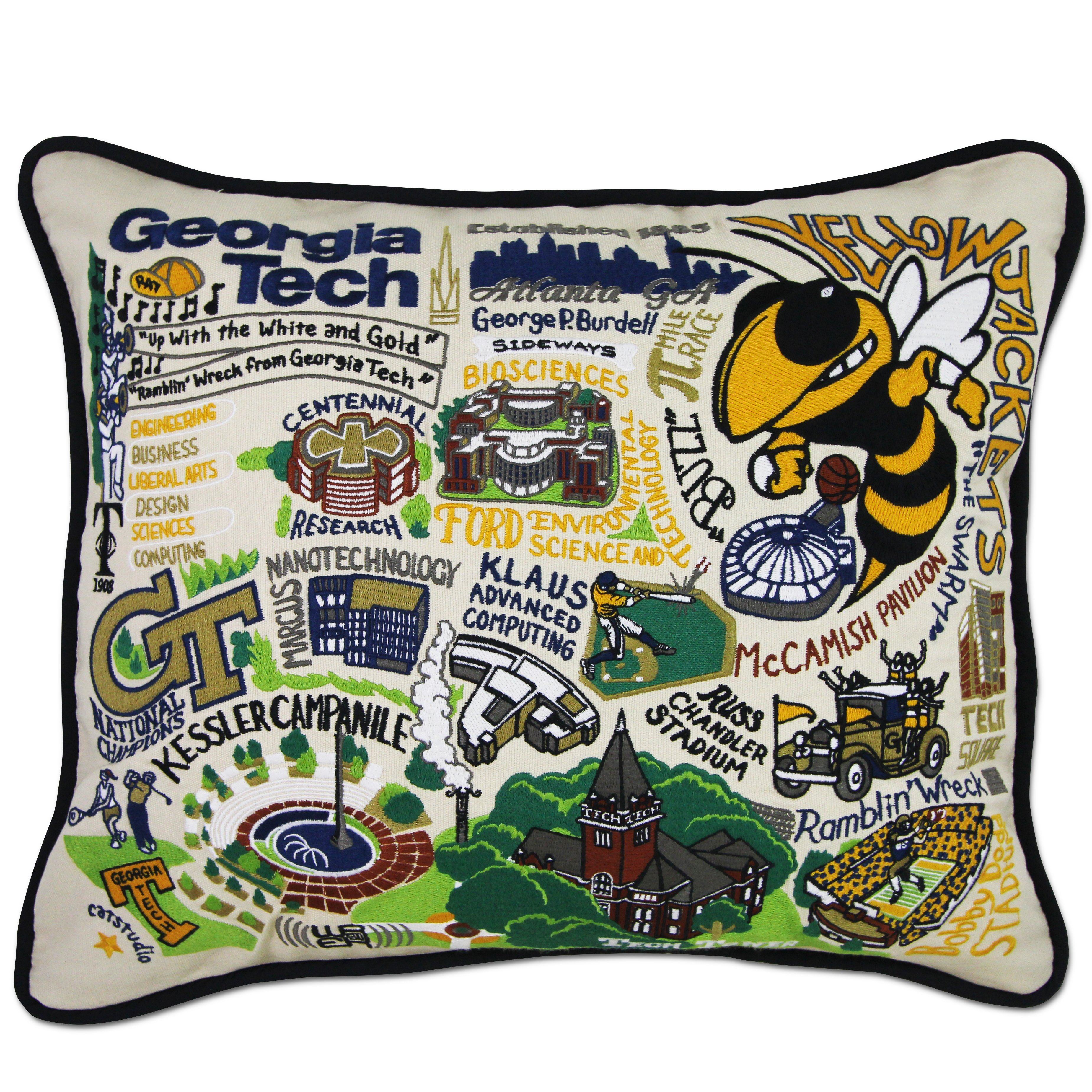 Georgia Tech Embroidered Pillow | Collegiate Collection by catstudio ...