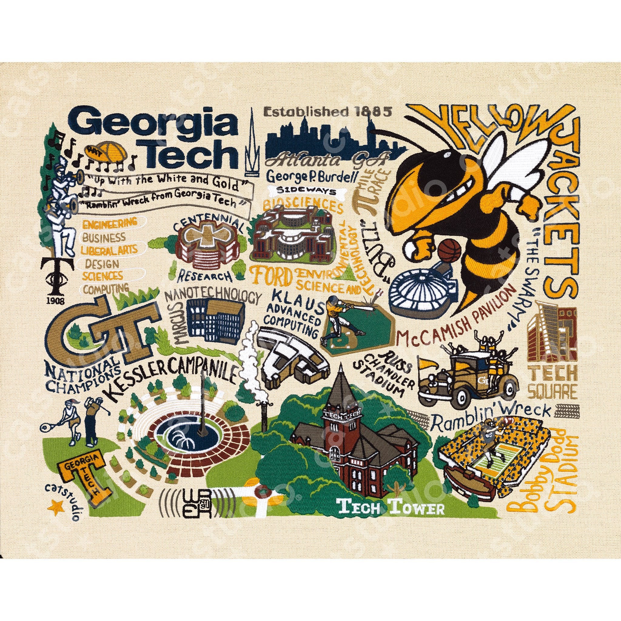 Georgia Tech Fine Art Print | Collegiate Collection by catstudio ...