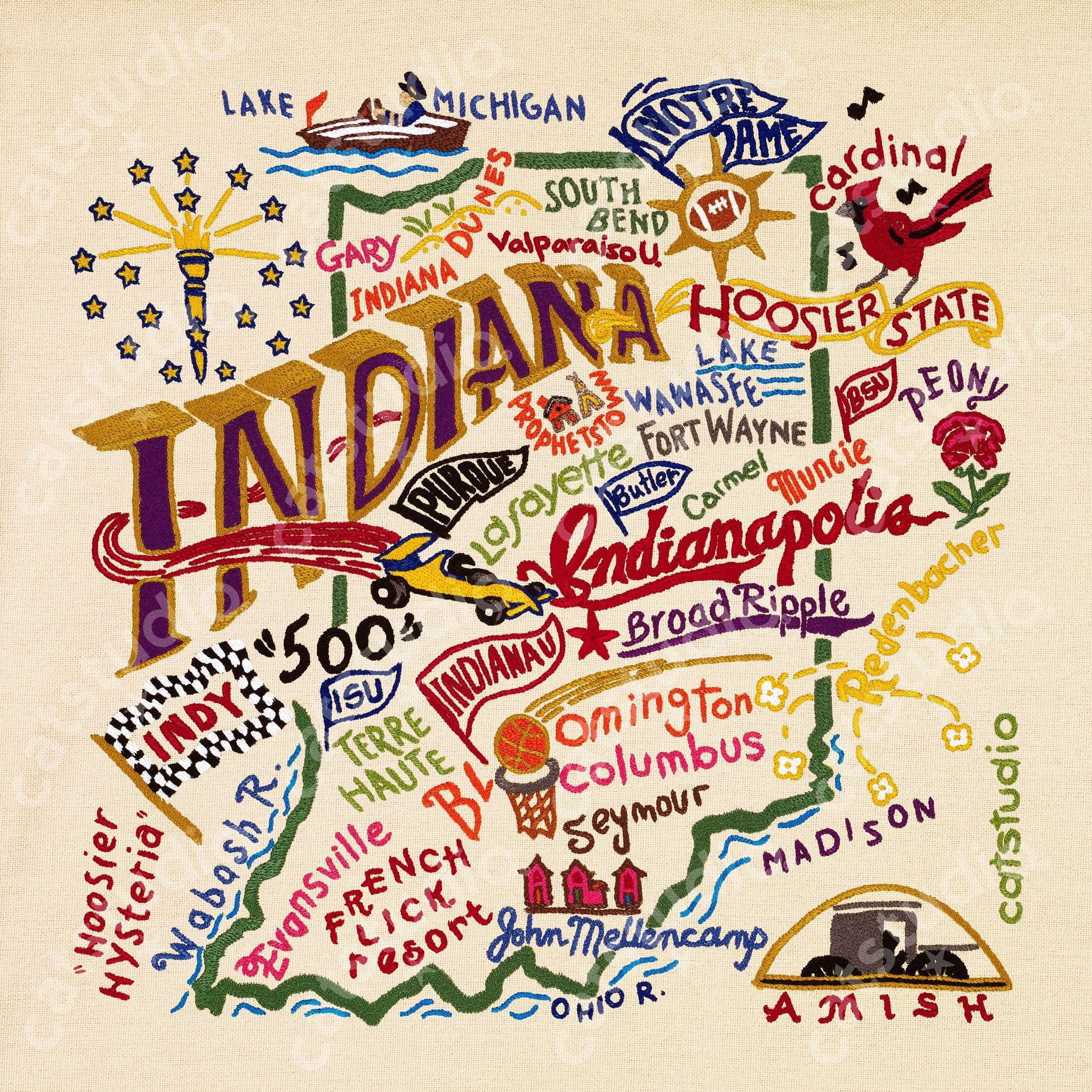 Indiana Fine Art Print | State Collection by catstudio – catstudio