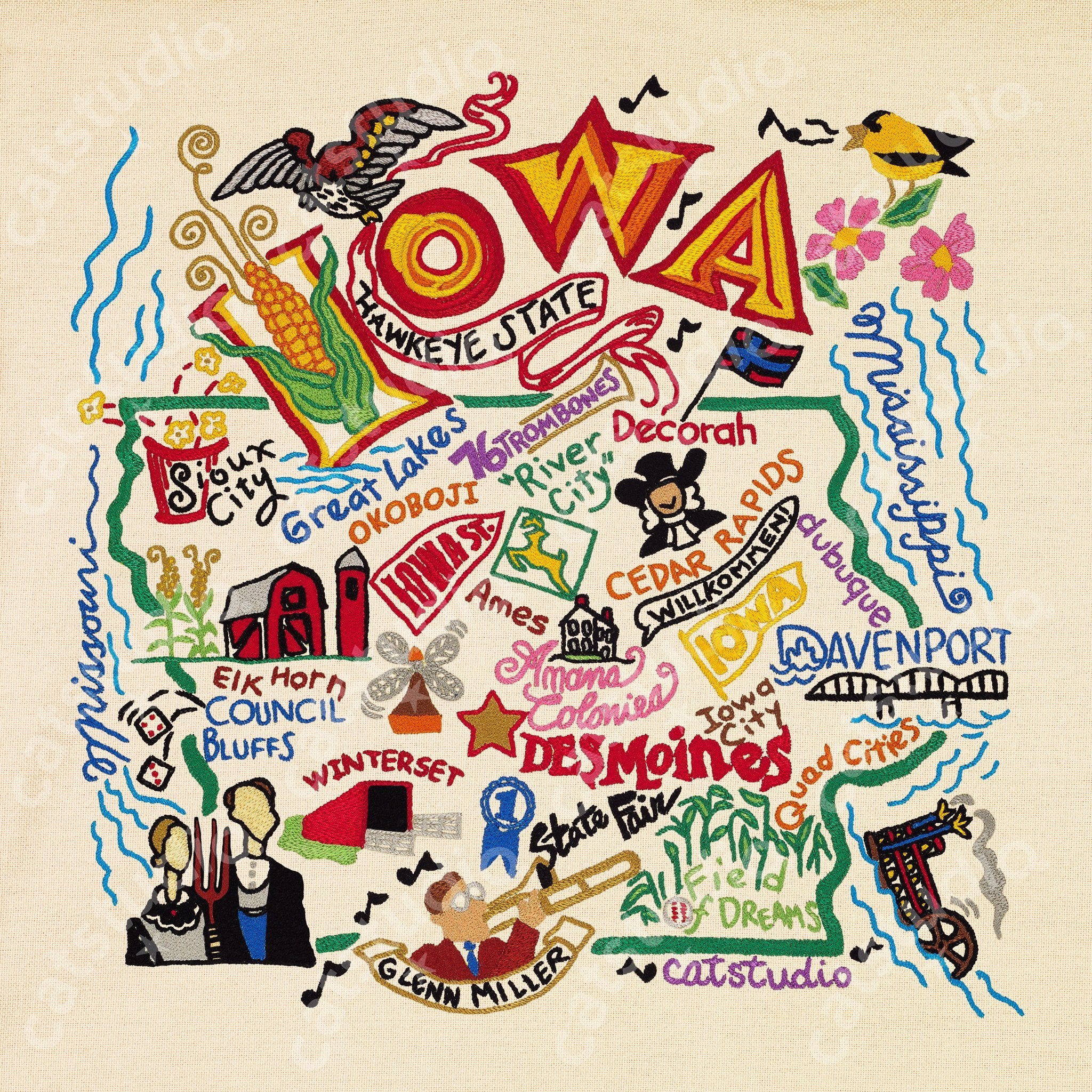 Iowa Fine Art Print | State Collection by catstudio – catstudio