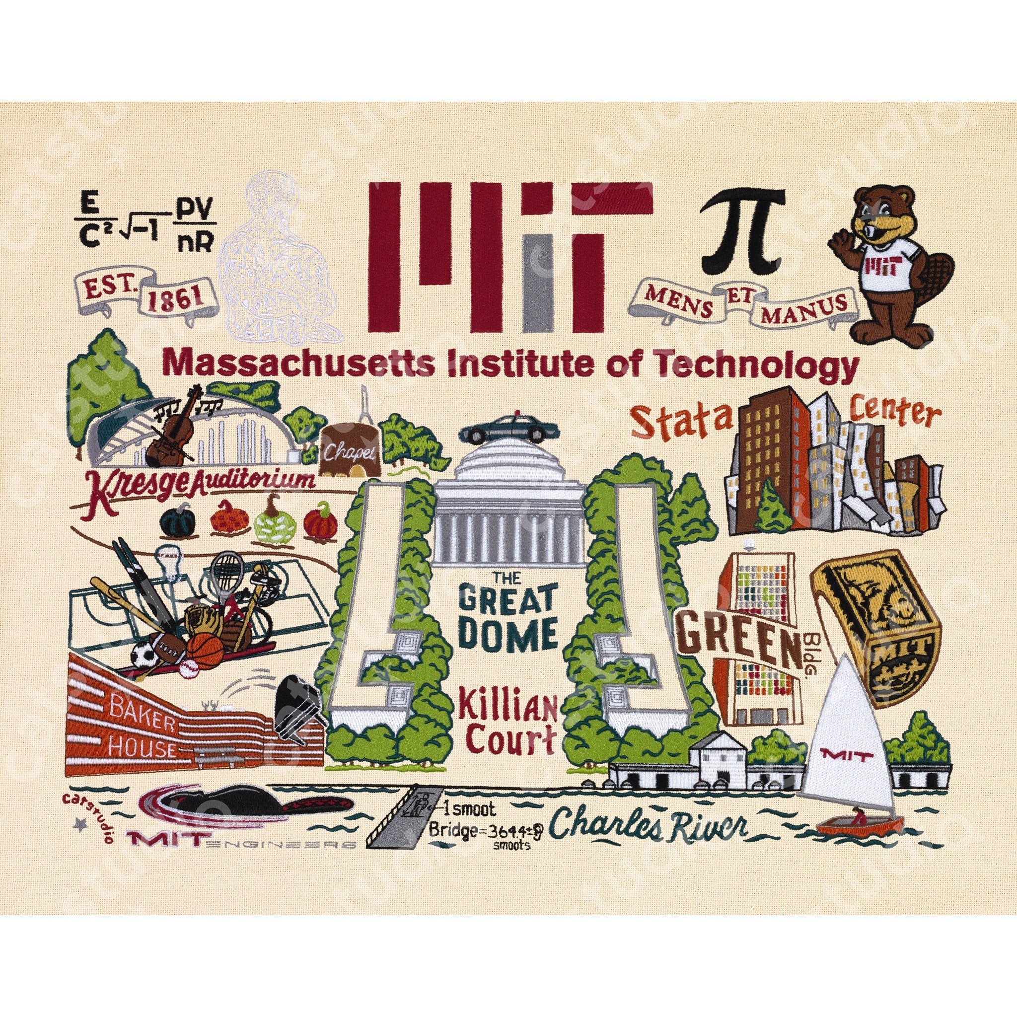 Massachusetts Institute of Technology (MIT) Fine Art Print | Collegiate ...