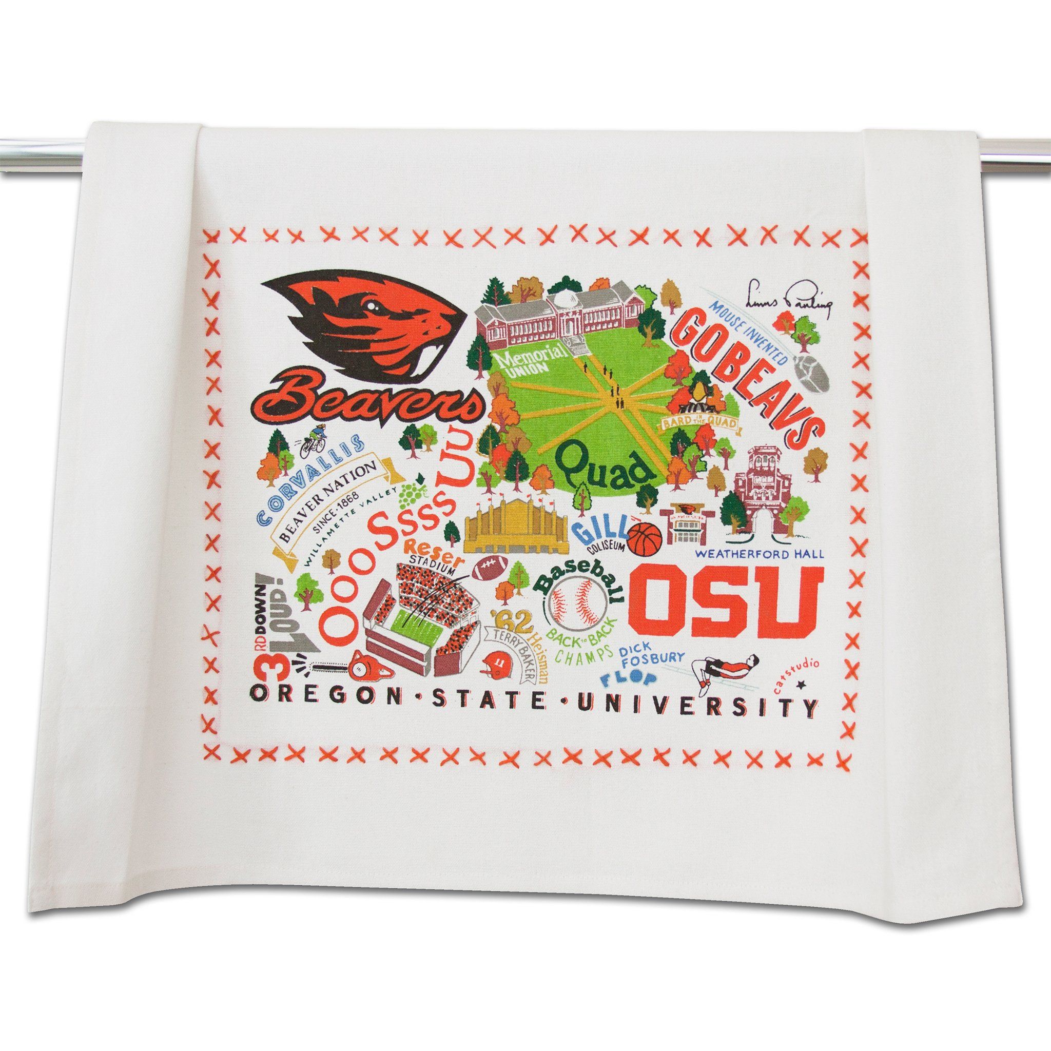 Oregon State University Dish Towel | Collegiate Collection by catstudio ...