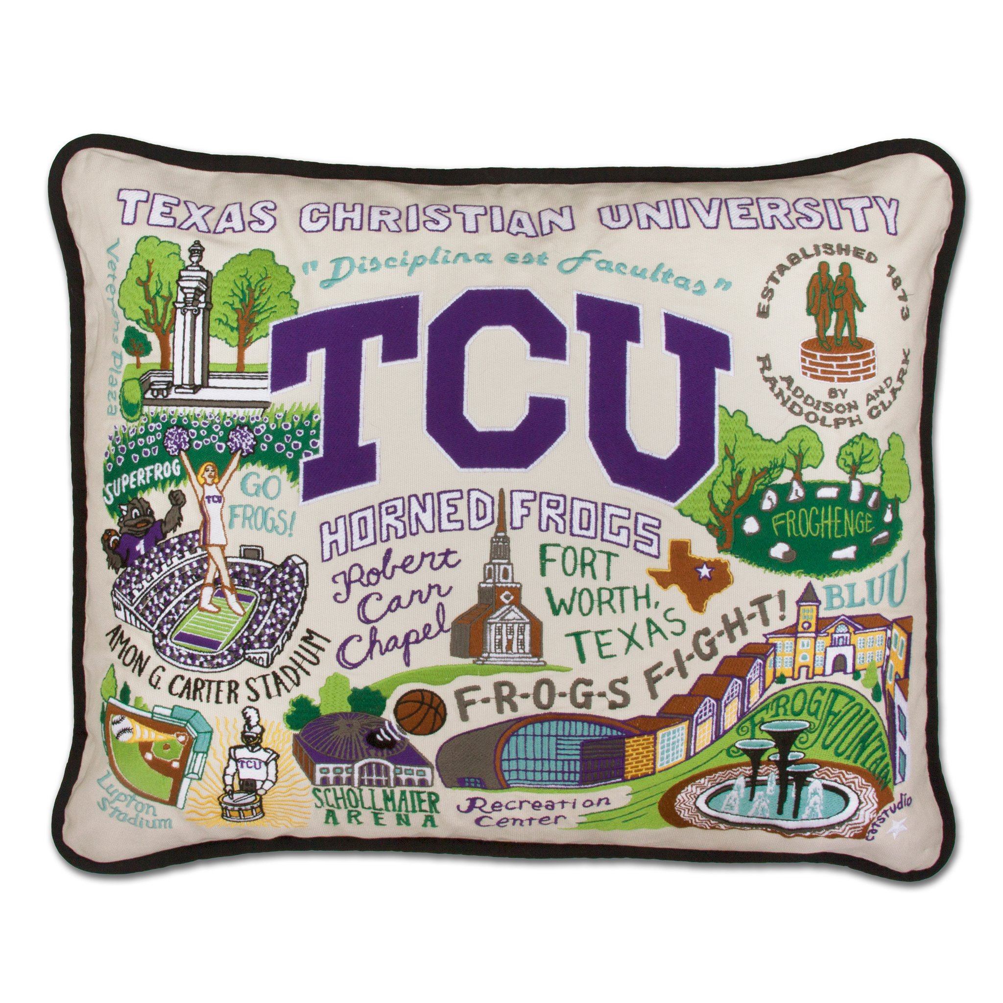 TCU Embroidered Pillow | Collegiate Collection by catstudio – catstudio
