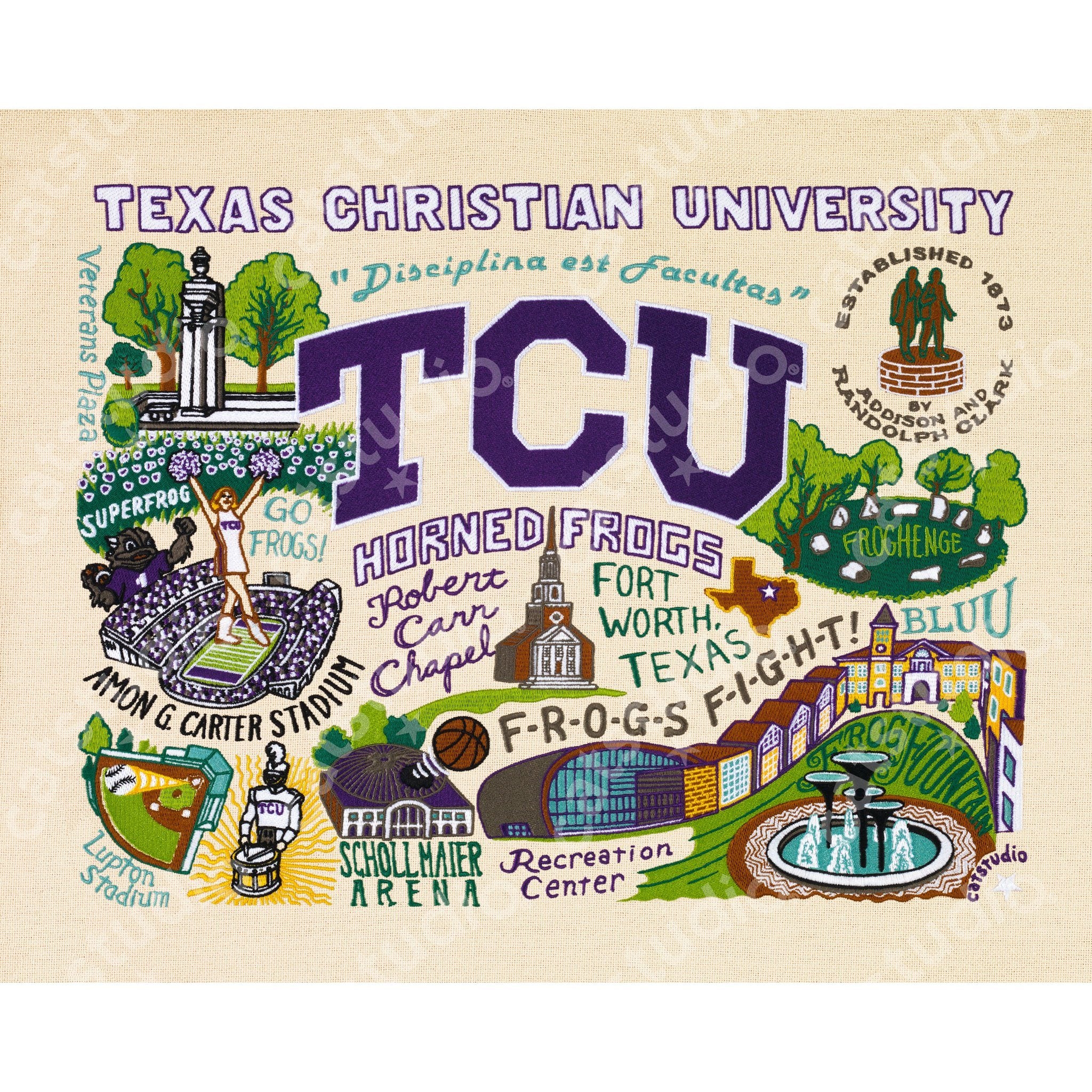Tcu Campus Postcard