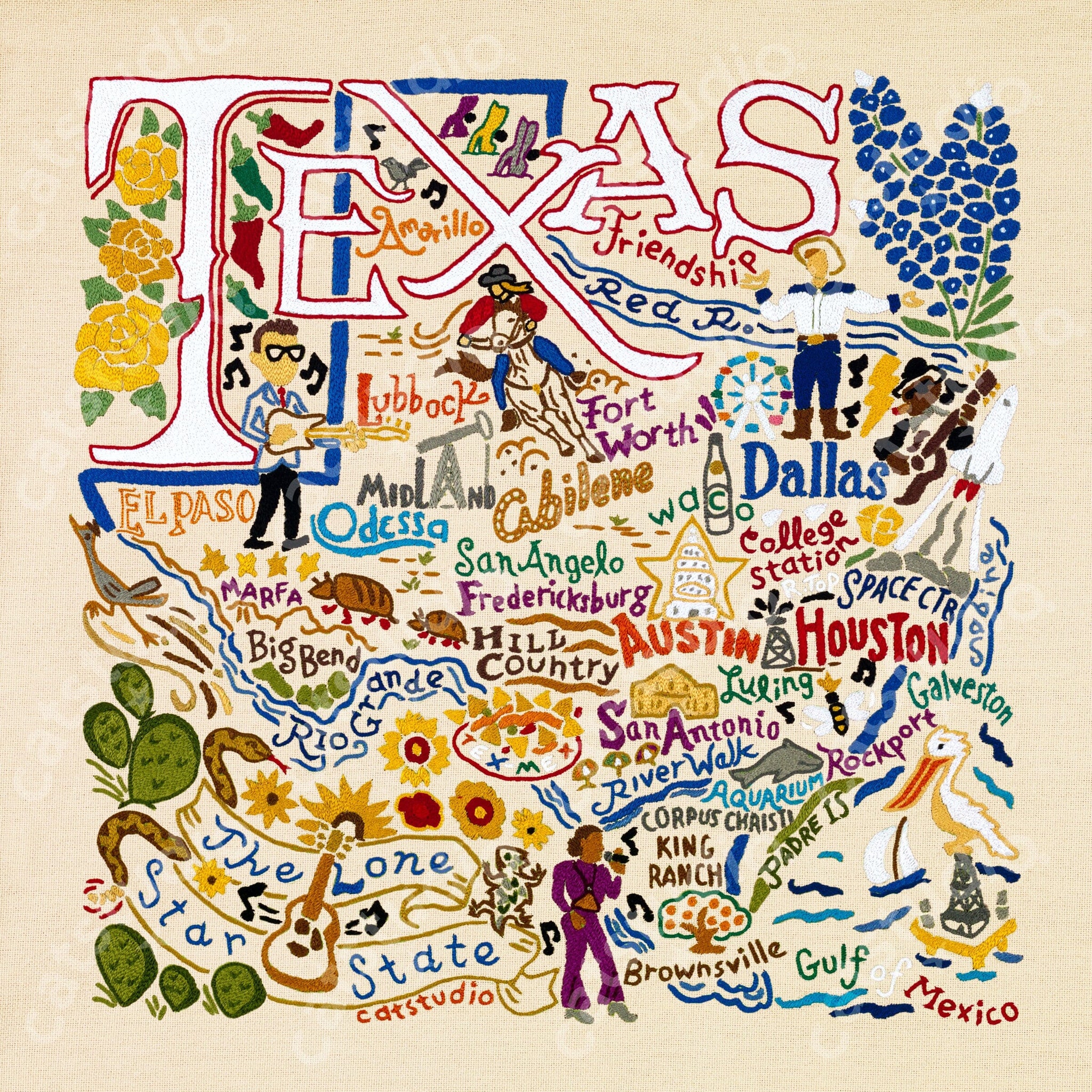 Texas Fine Art Print | State Collection by catstudio – catstudio