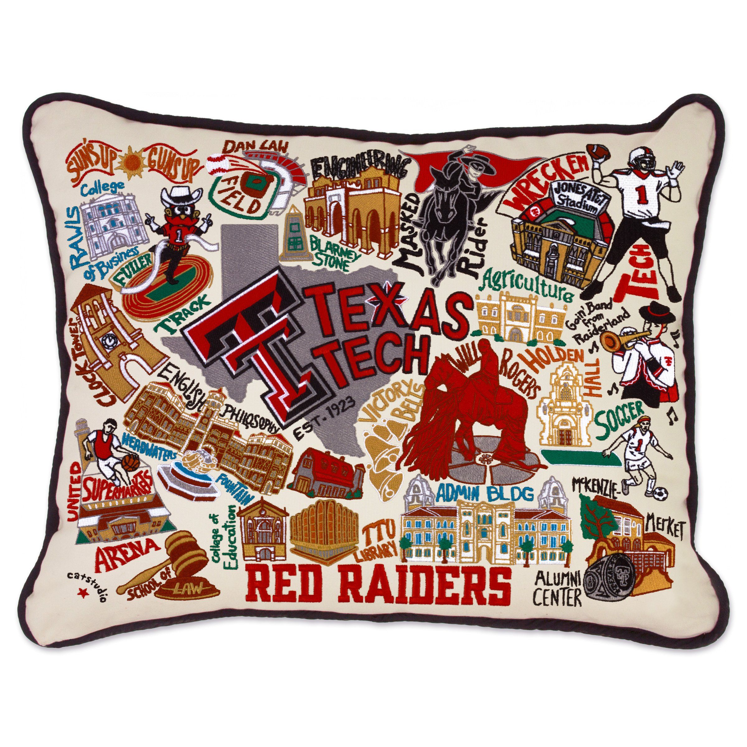 Texas Tech Embroidered Pillow | Collegiate Collection by catstudio ...