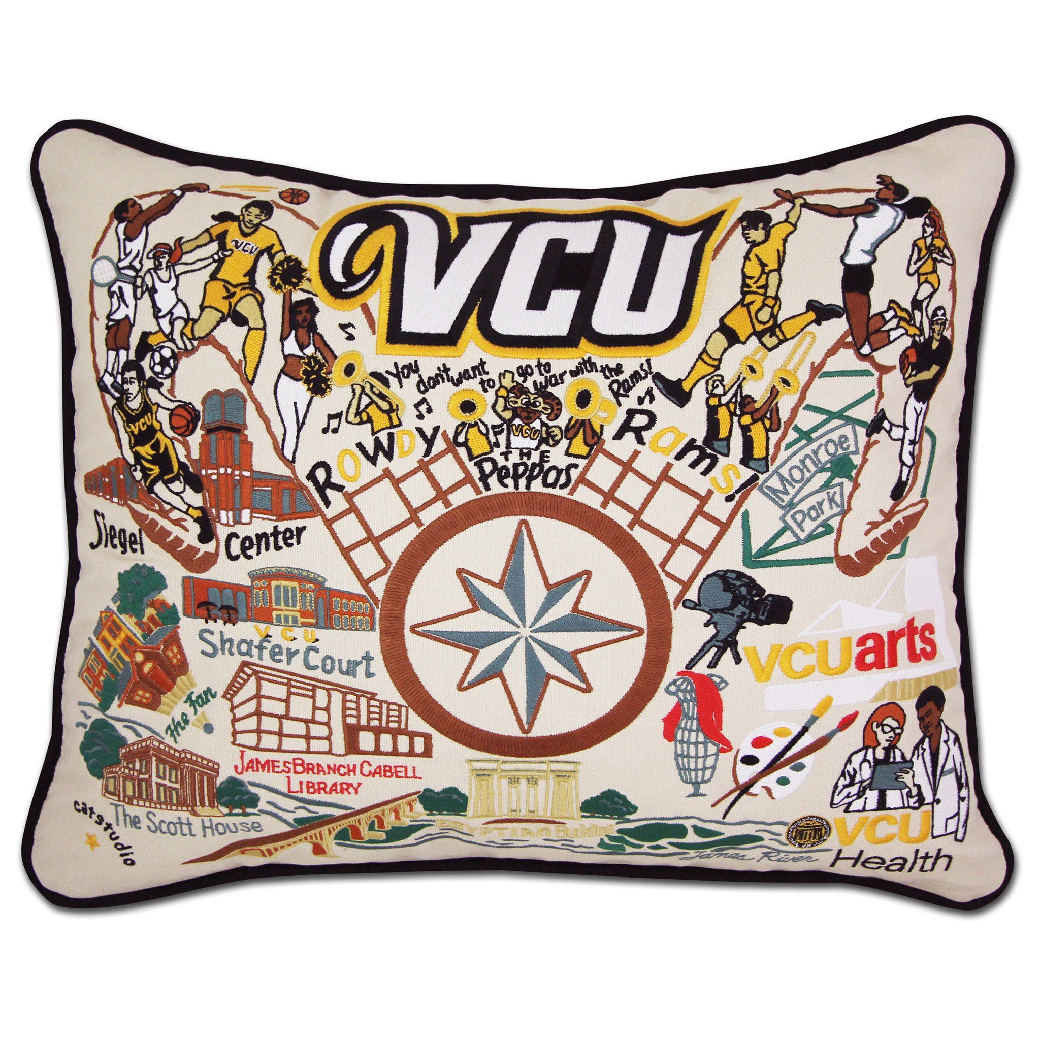 Virginia Commonwealth University (VCU) Embroidered Pillow | Collegiate ...