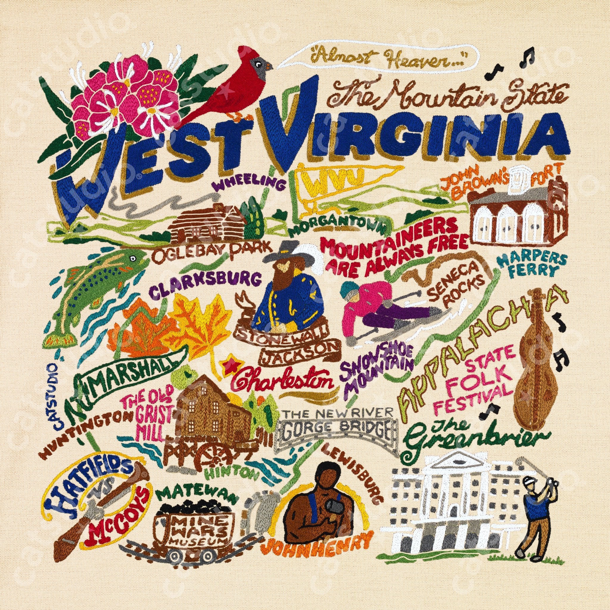 West Virginia Fine Art Print | State Collection by catstudio – catstudio